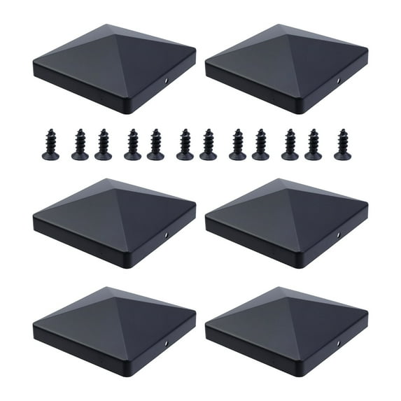 Sinyiin Universals Black Fence Post Caps Waterproofed Plastic Deck ...
