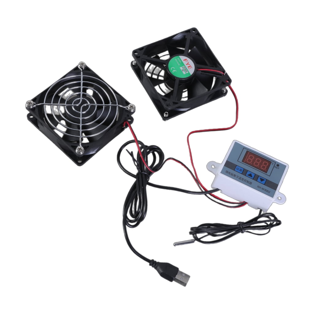 Sinyiin Versatile USB Cabinet Cooling Fan with Temperature Control for Home Theater Plant House ...