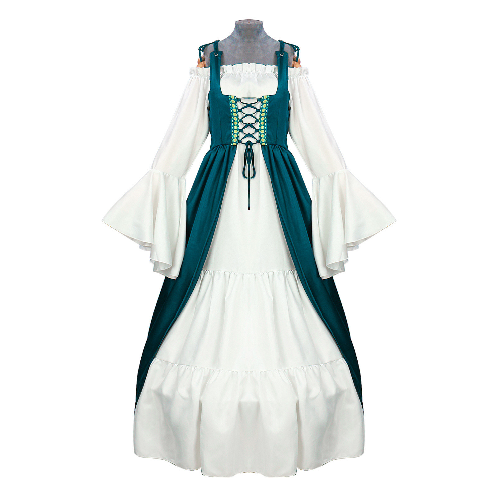 Sinzelimin Women Renaissance Dress Medieval Dress Ren Faire Costume ...