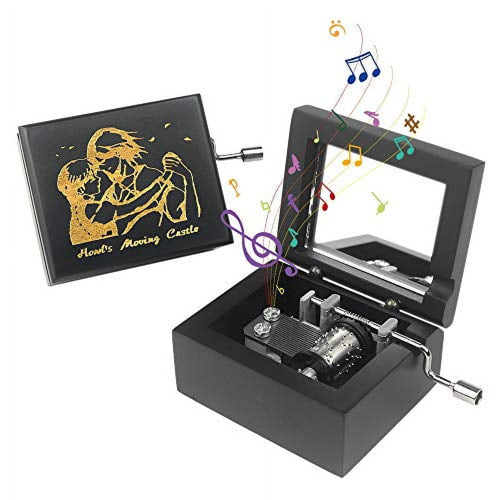 Sinzyo Black Wood Mechanism Musical Box Wind Up Music Box Gift for ...