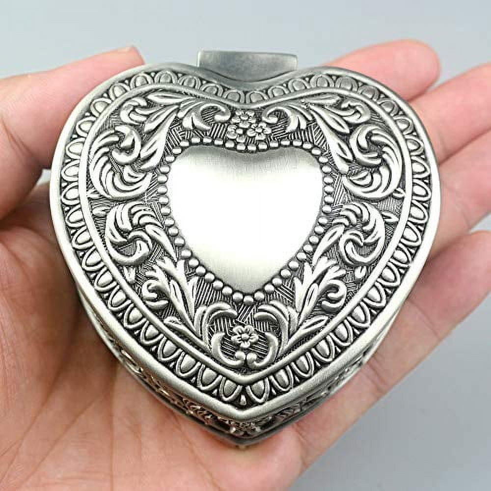 Sinzyo Heart-shaped Emboss Alloy Metal Music Box Wind Up Movement ...