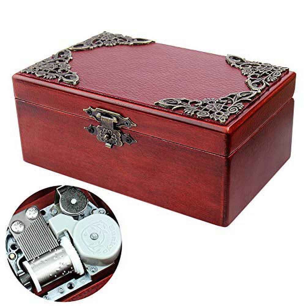 Sinzyo Vintage Wood Carved Mechanism Musical Box Wind Up Music Box ...