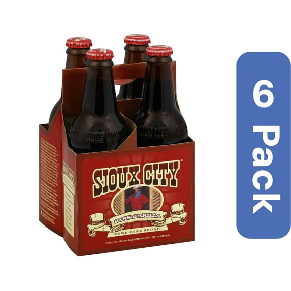 Sioux City Sarsaparilla Soda 4-Pack 48 fl oz (Pack Of 6) - Walmart.com
