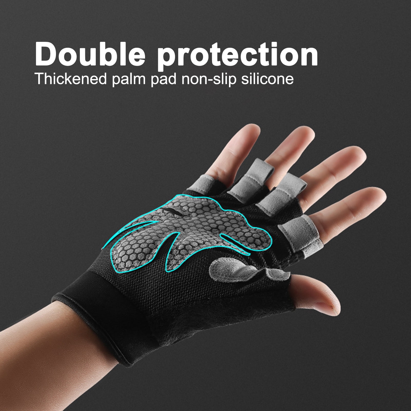 Sioweci 1 Pair Workout Gloves Half Finger Palm Protection Nylon ...