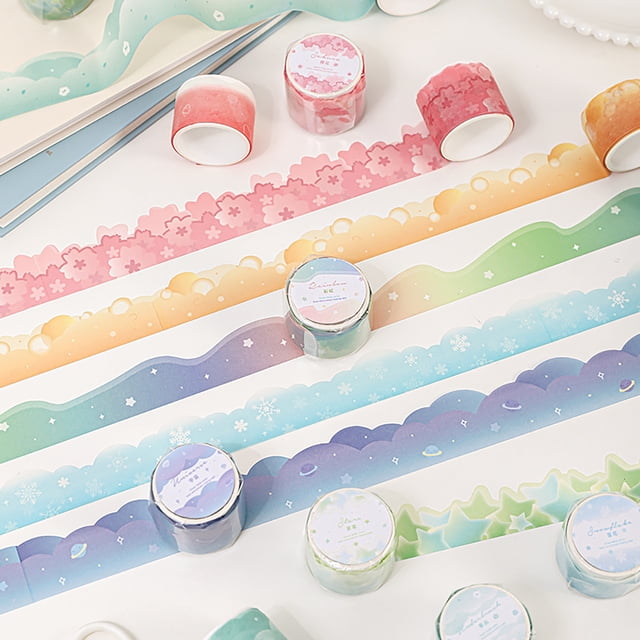 Sioweci 1 Roll Crafts Tape Flexible Removable Floral Print Korean Style ...