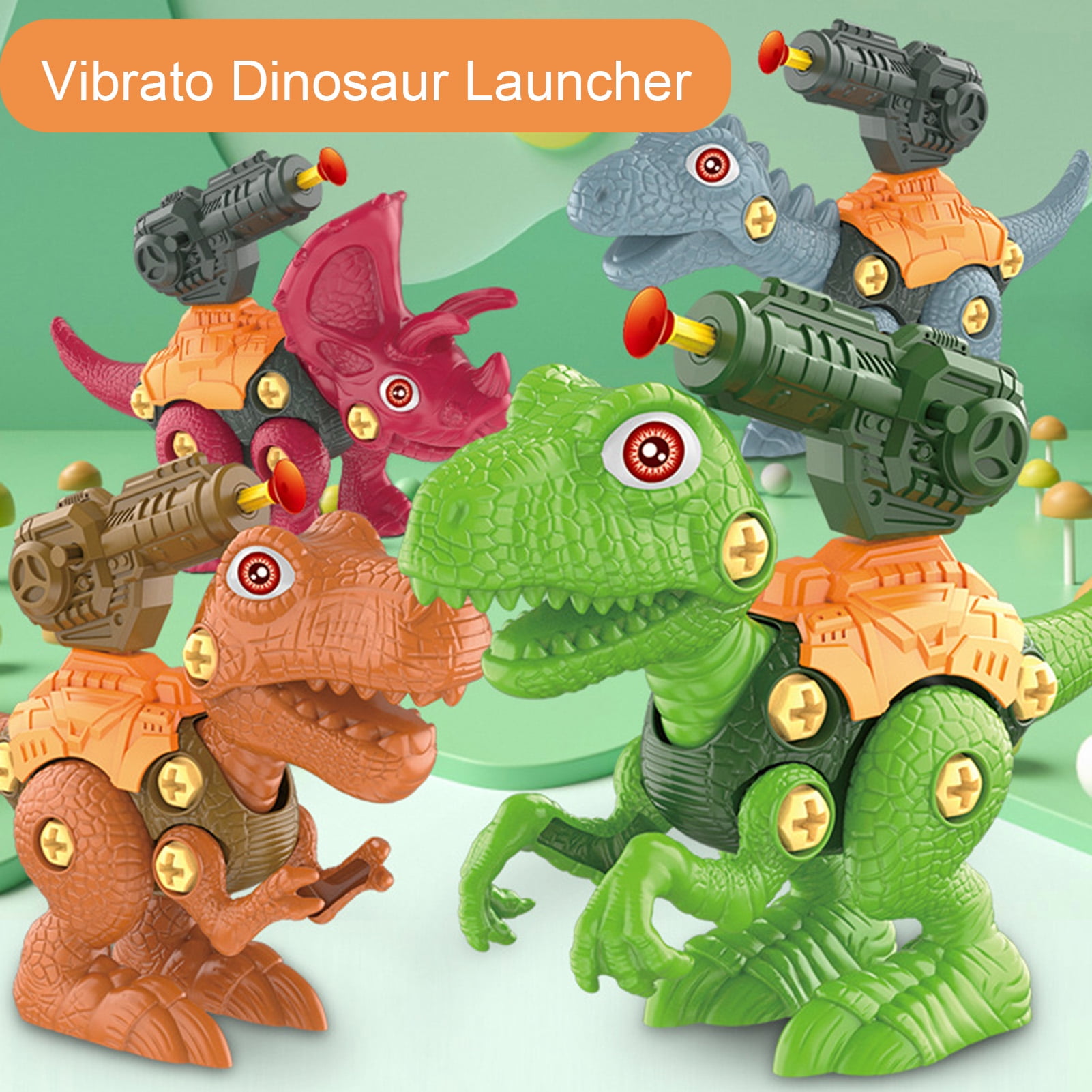 Sioweci 1 Set Assembled Dinosaur Toys with Screwdriver Screw Nut Take ...