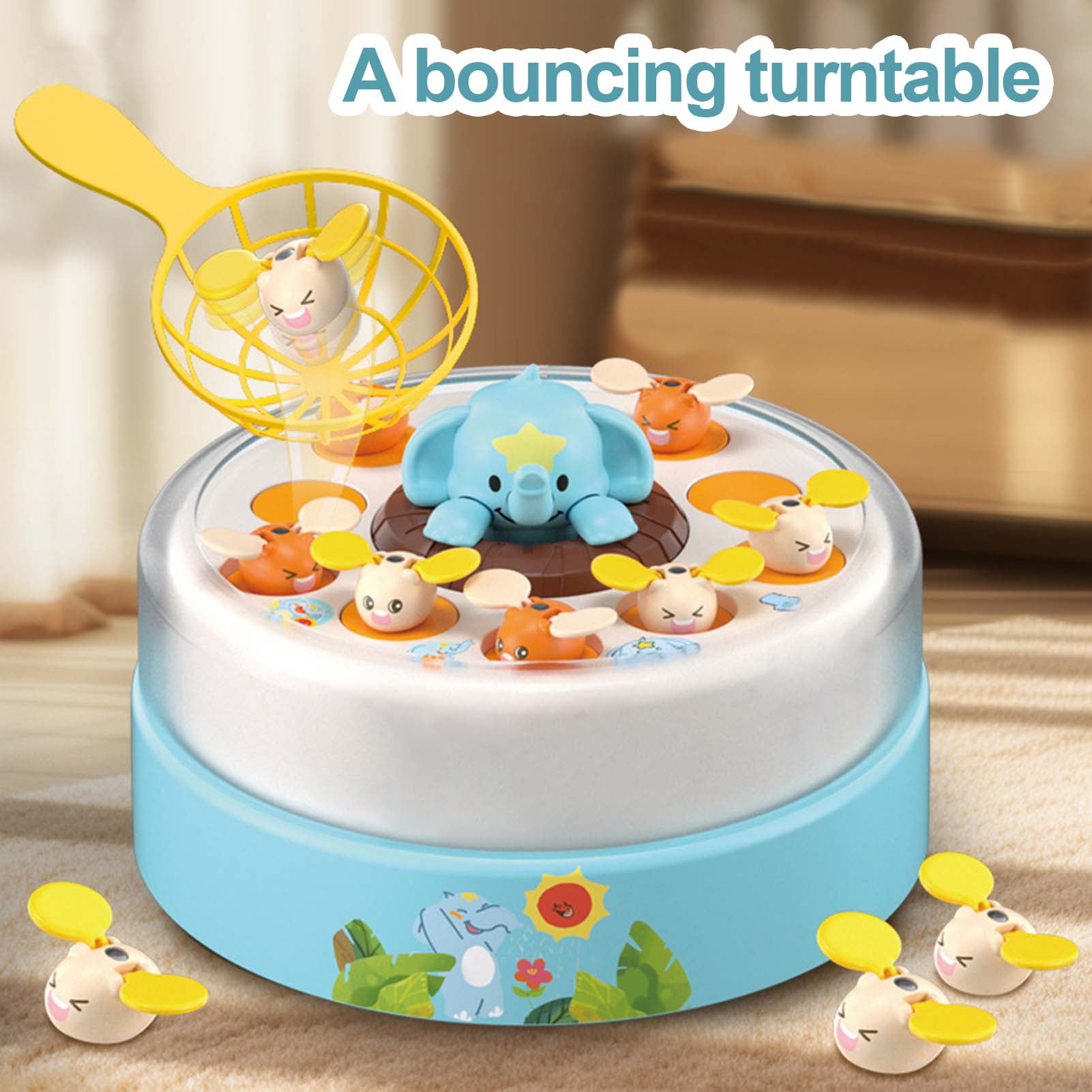 Sioweci 1 Set Bouncing Bee Elephant Turntable Toy Rotating Bee Launcher ...