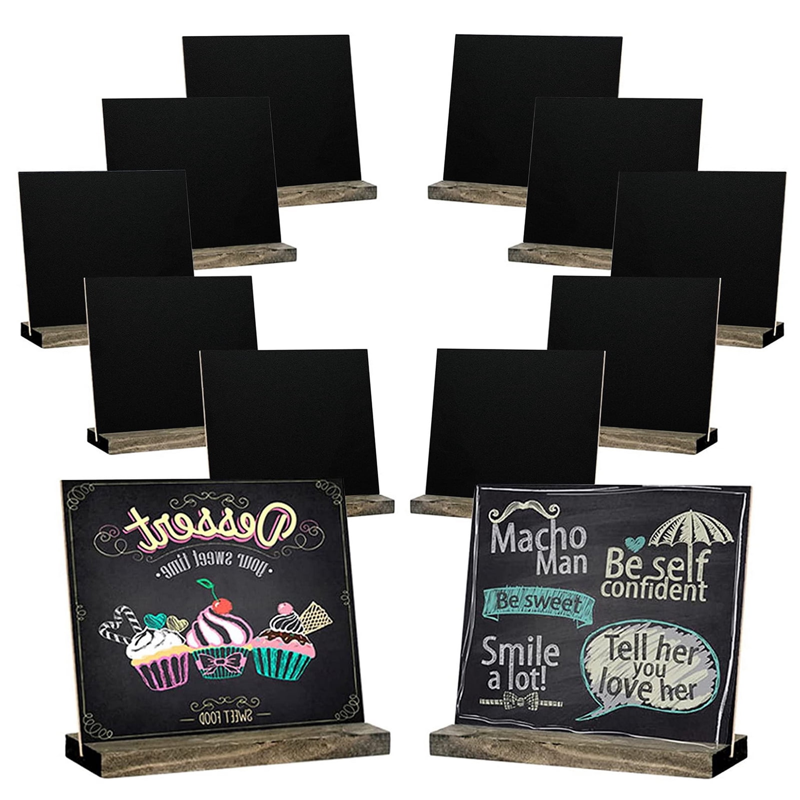 Sioweci 1 Set Chalkboard Signs with Stable Base Easy Writing Detachable ...