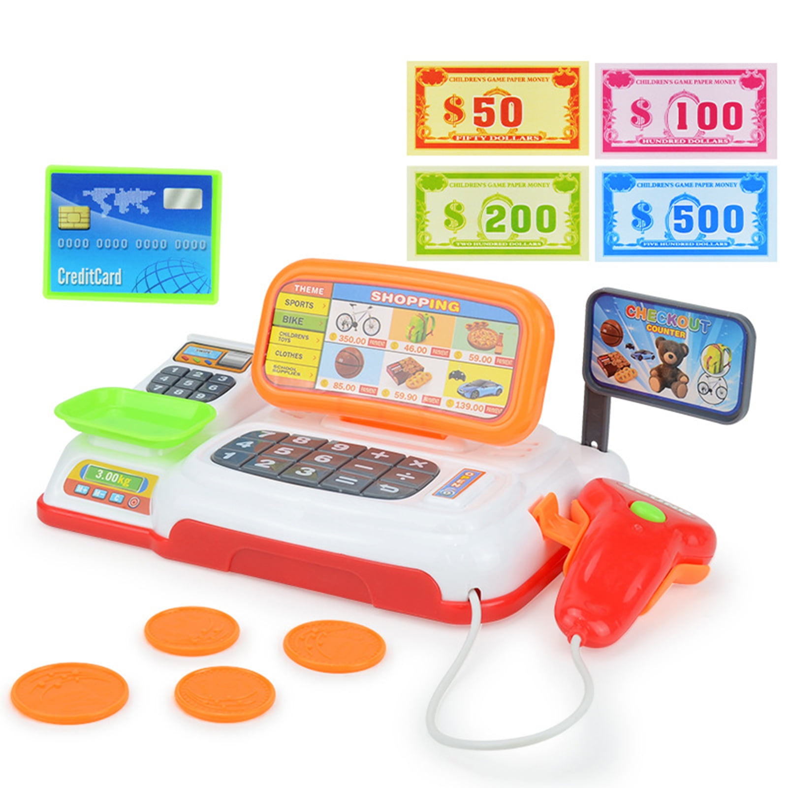 Sioweci 1 Set Charge Cash Register Toy with Sound Light Effects Play ...