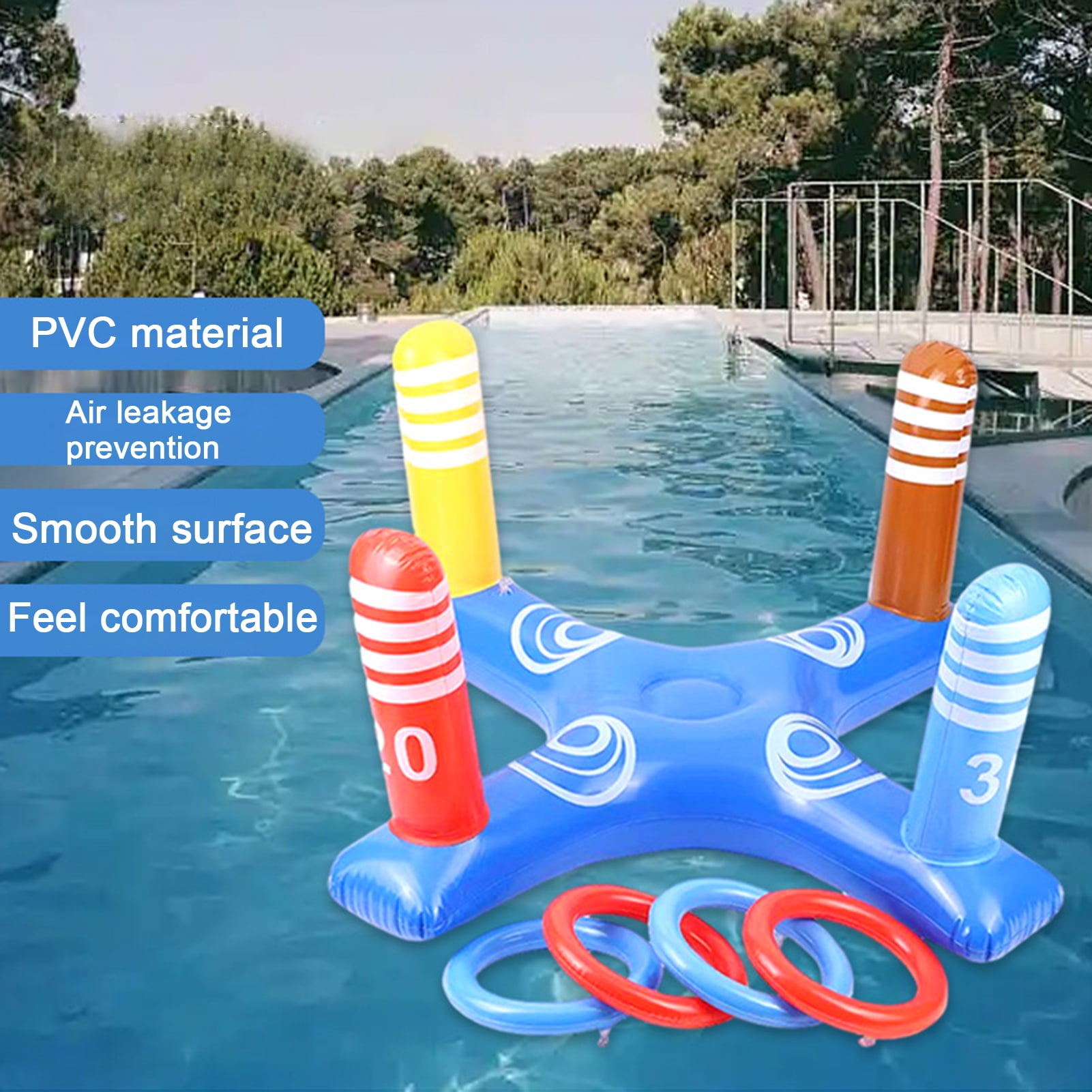 Sioweci 1 Set Inflatable Pool Ring Toss Toy with Kids Adults Indoor ...