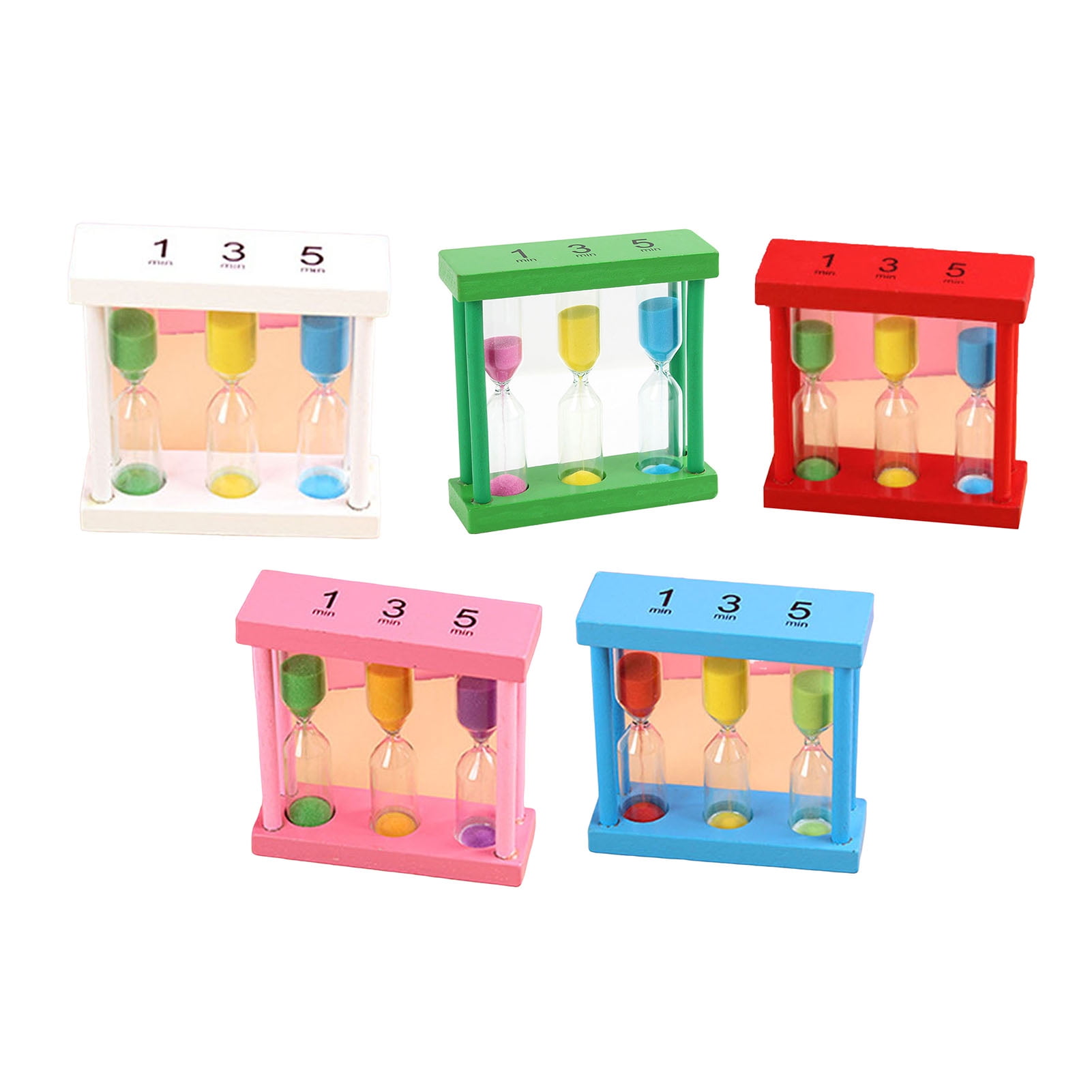 Sioweci 1 Set Kids Hourglass Toy Bright Colors Easy-carrying Creative ...