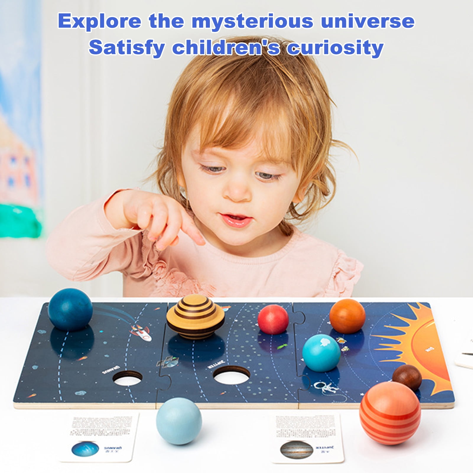 Sioweci 1 Set Kids Solar System Toy with 8 3D Sun Planets 9 Cards Model ...