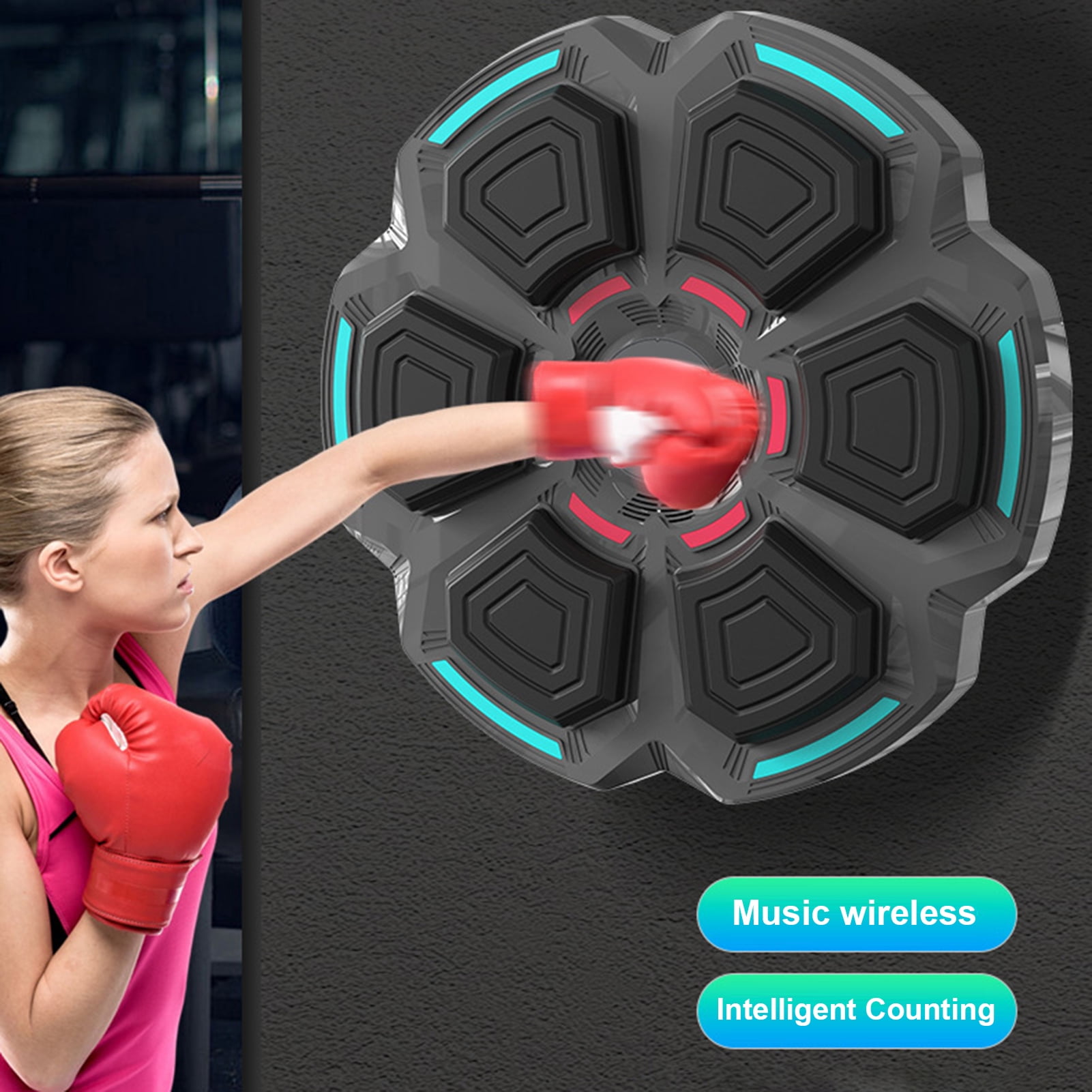 Sioweci 1 Set Music Boxing Machine Wall Mounted Bluetooth-compatible Electronic Smart LED Boxing ...