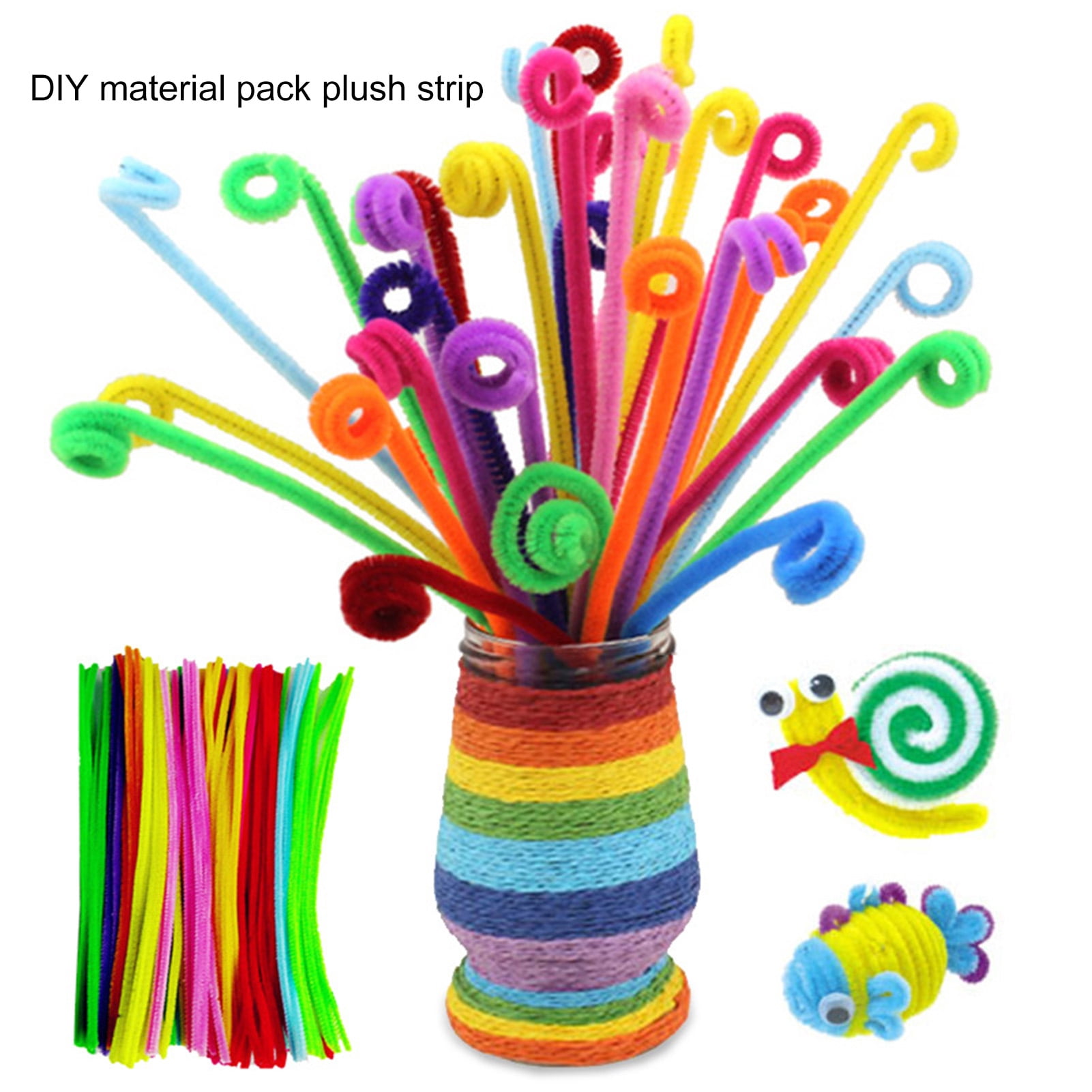 Sioweci 1 Set Pipe Cleaners Crafts Cartoon Eyes Plush Ball Flexible ...