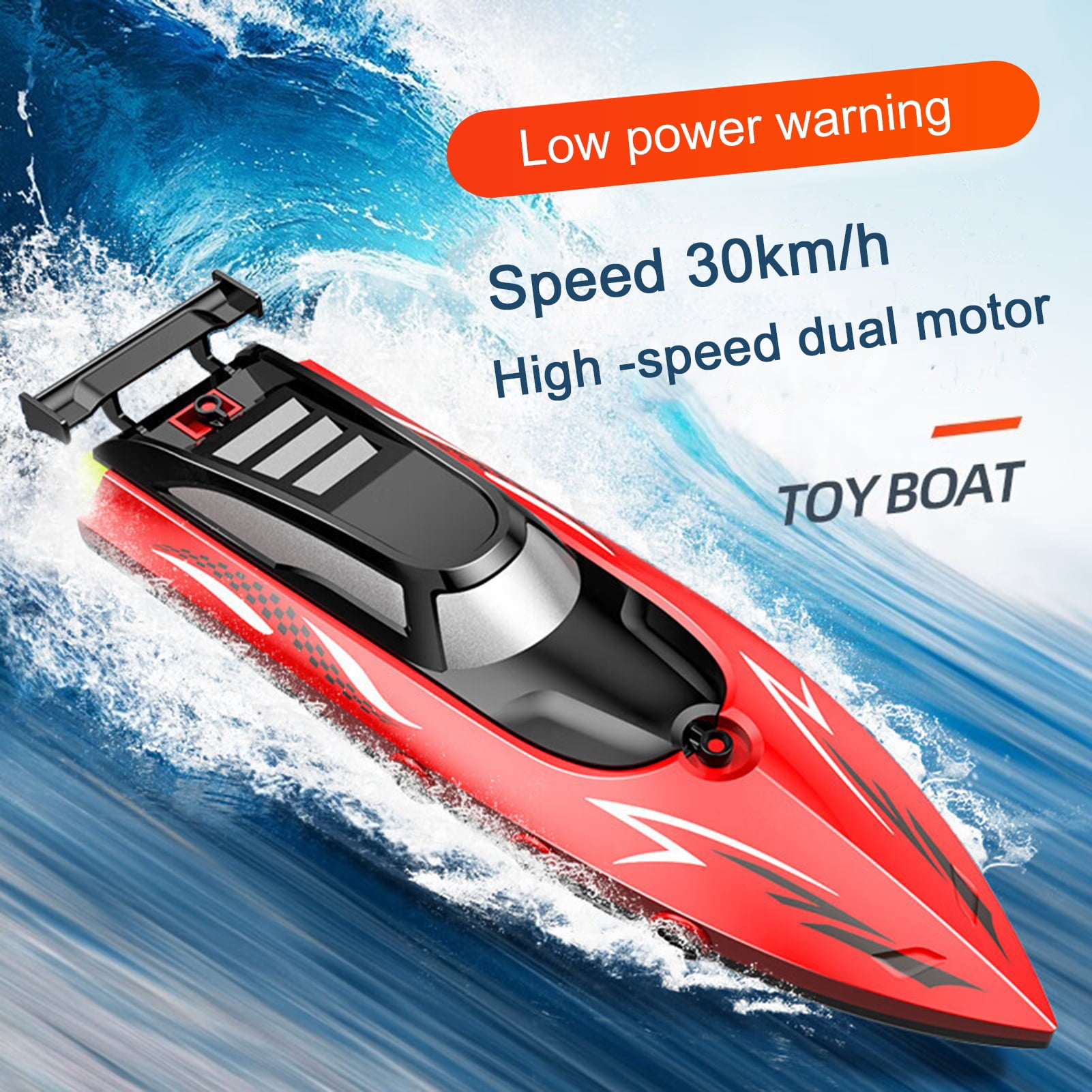 Sioweci 1 Set Remote Control Boat High-Speed RC Boat Waterproof Dual ...