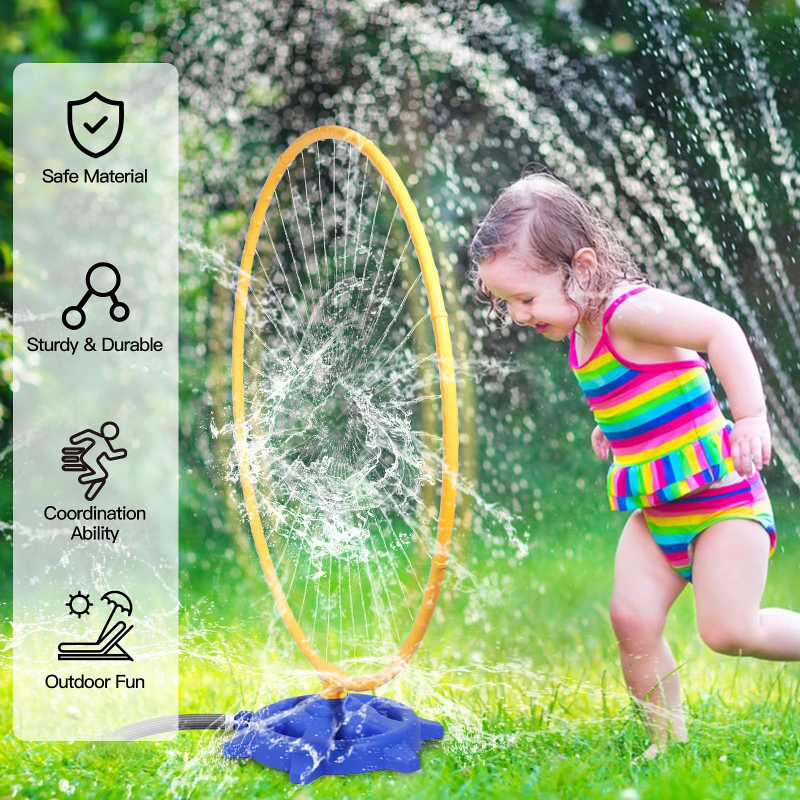 Sioweci 1 Set Toddler Outdoor Water Sprinkler Toy with 46 Rotating ...