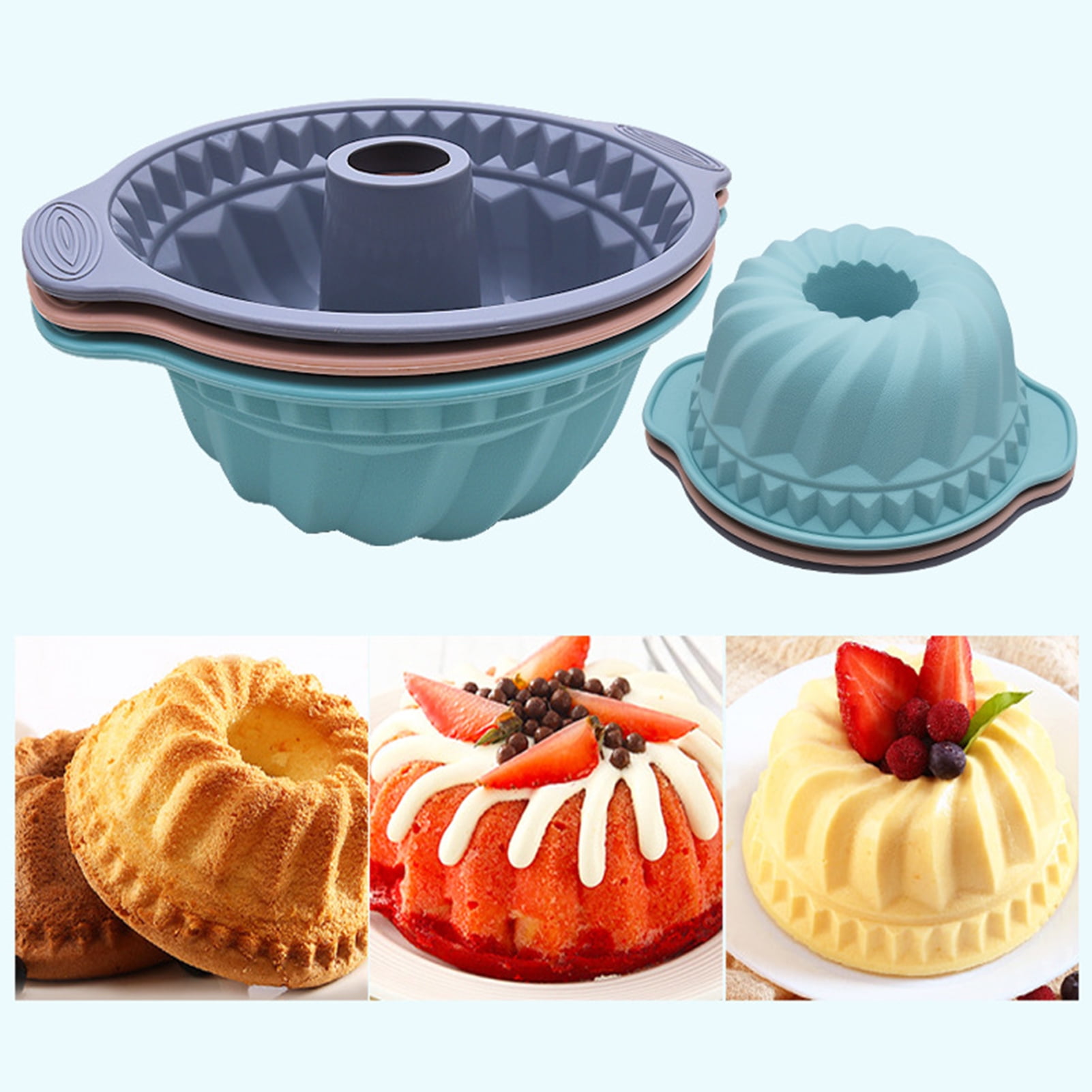 Sioweci 10 Inch Spiral Texture Non-sticky Cake Mold with Handle ...