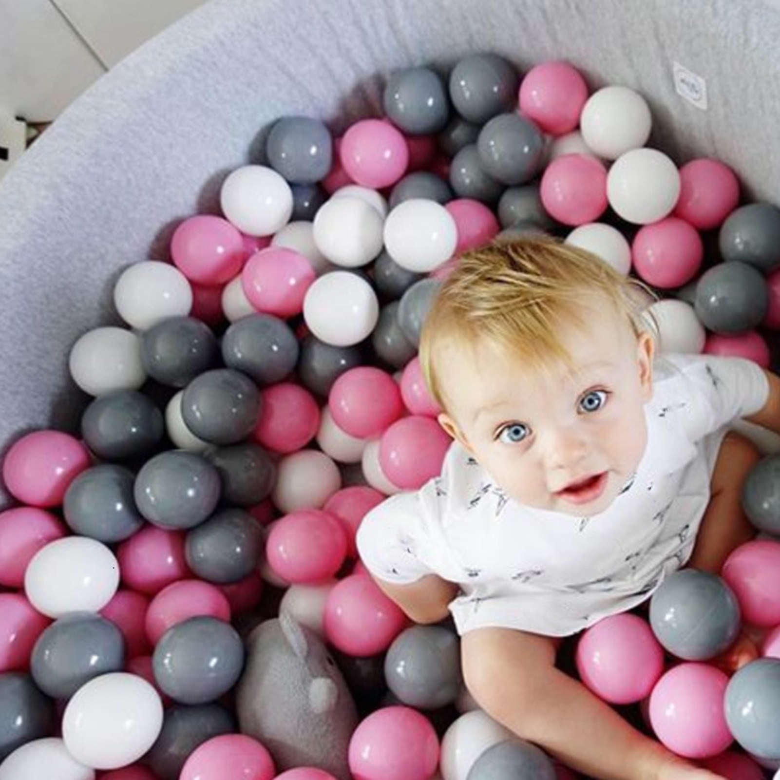 Sioweci 100Pcs/Set 3 Colors Pit Ball Black White Pink Thickened PE ...