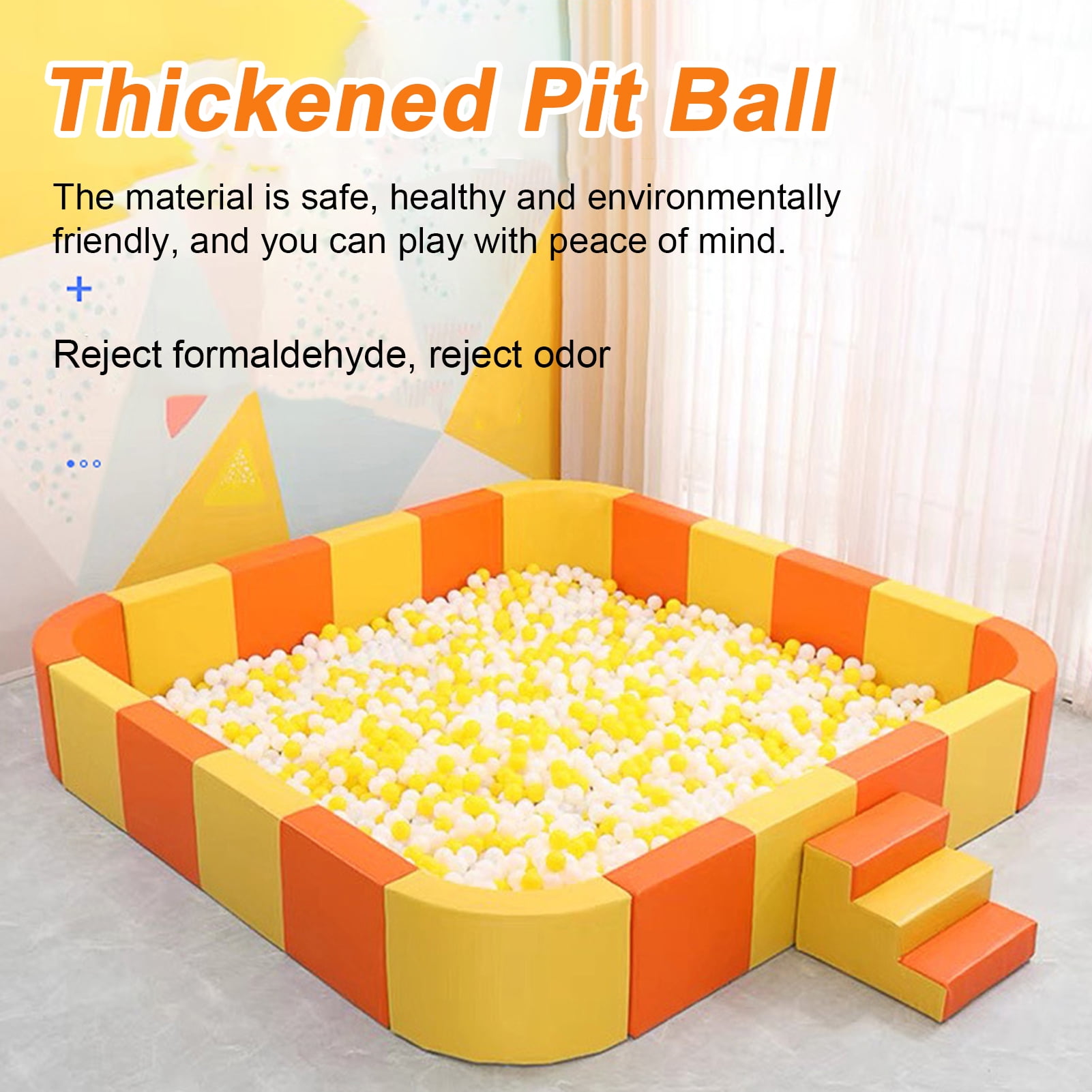 Sioweci 100Pcs/Set Yellow White Pit Ball Thickened PE Crush Proof BPA ...