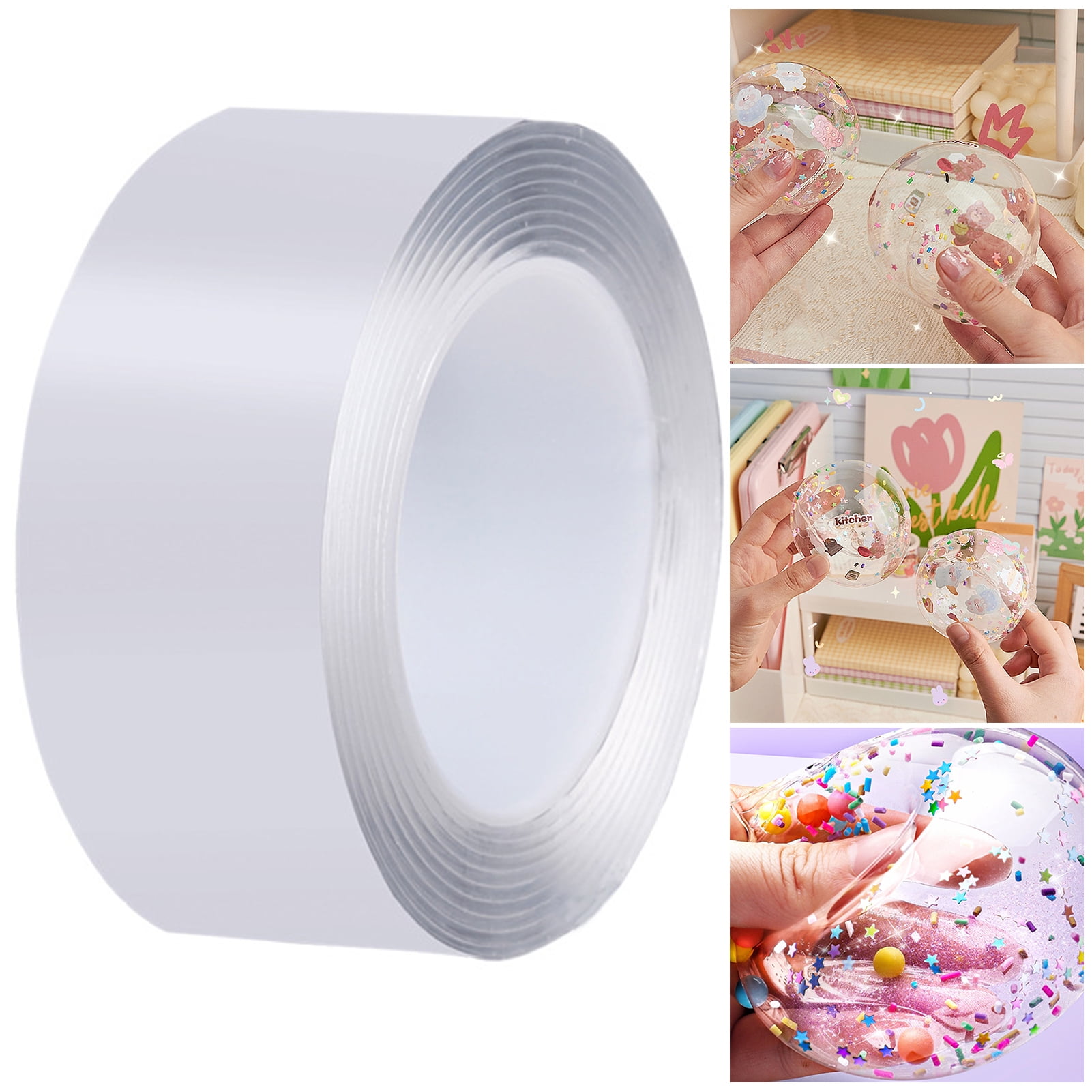 Sioweci 100cm Nano Tape Bubble Toy with Straw Golden Powder Double ...