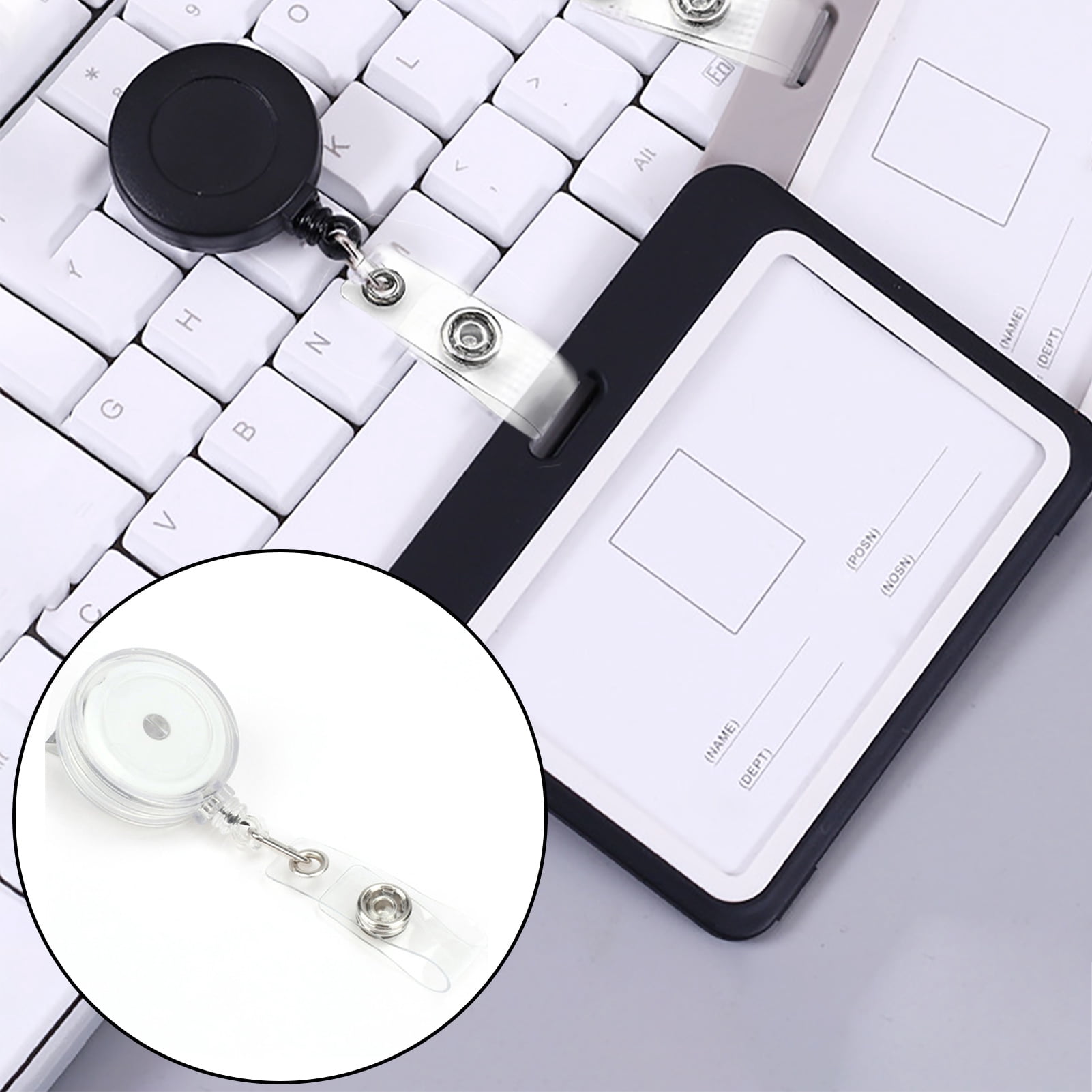 Sioweci 10Pcs Retractable Badge Reels 360-degree Swivel Work ID Badge ...