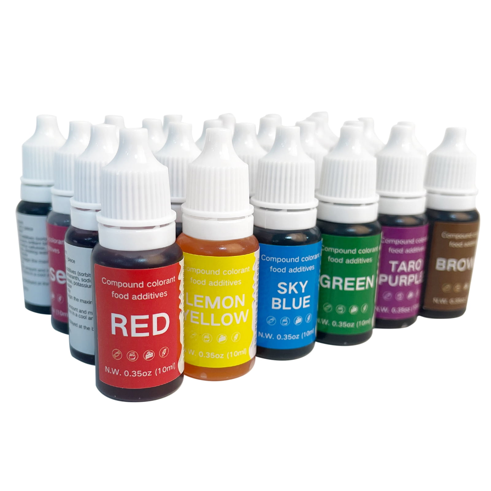 Sioweci 12/24Pcs 10ml Food Coloring Set Tasteless Highly Concentrated ...