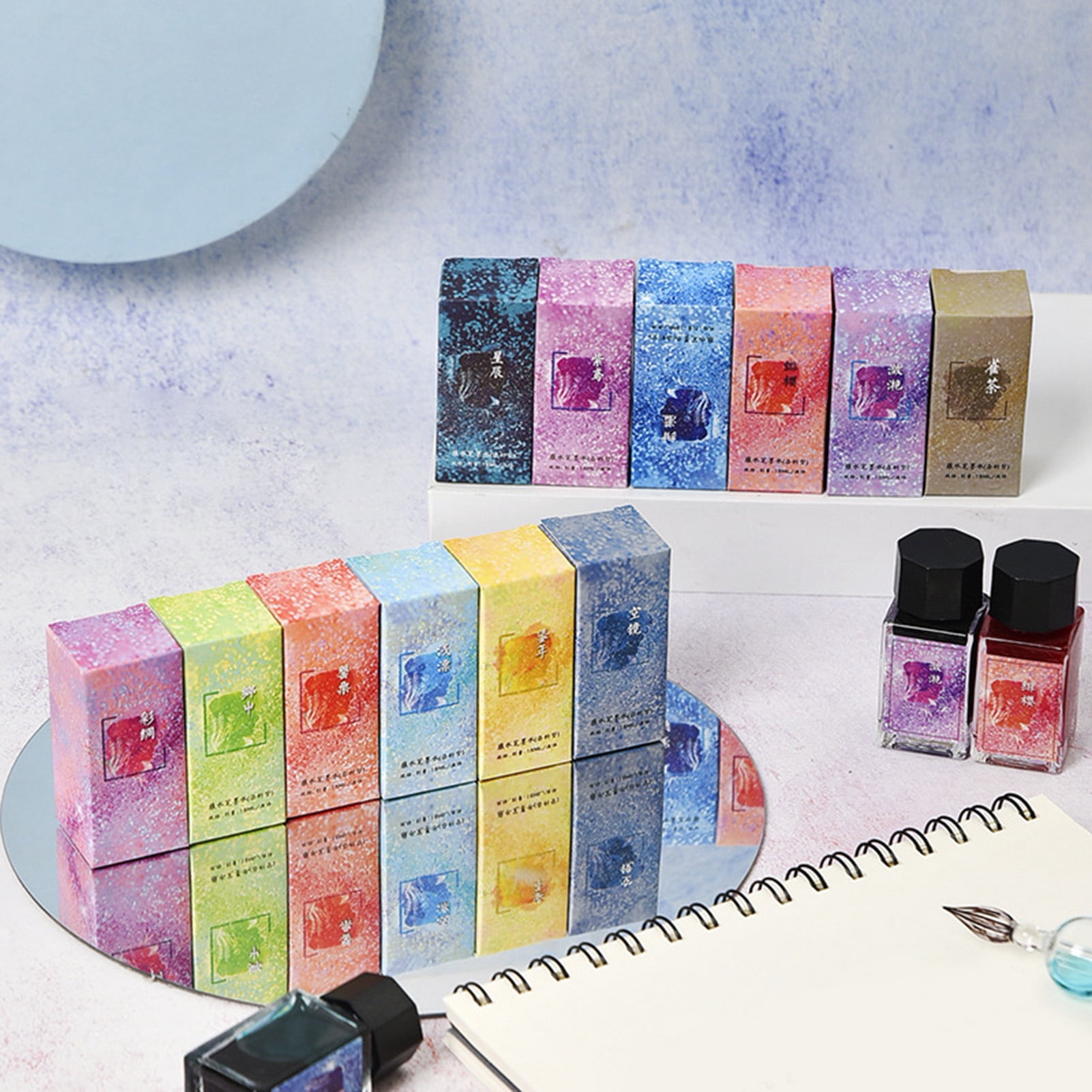Sioweci 18ML Pen Ink Vibrant Colors Clean Handwriting Compact Glass ...