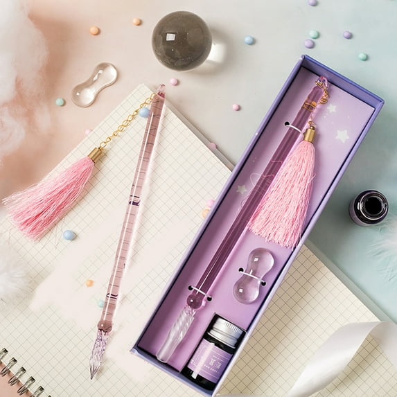 Sioweci 1Set Dip Pen Translucent Ink-saving Easy to Clean Art Crystal ...