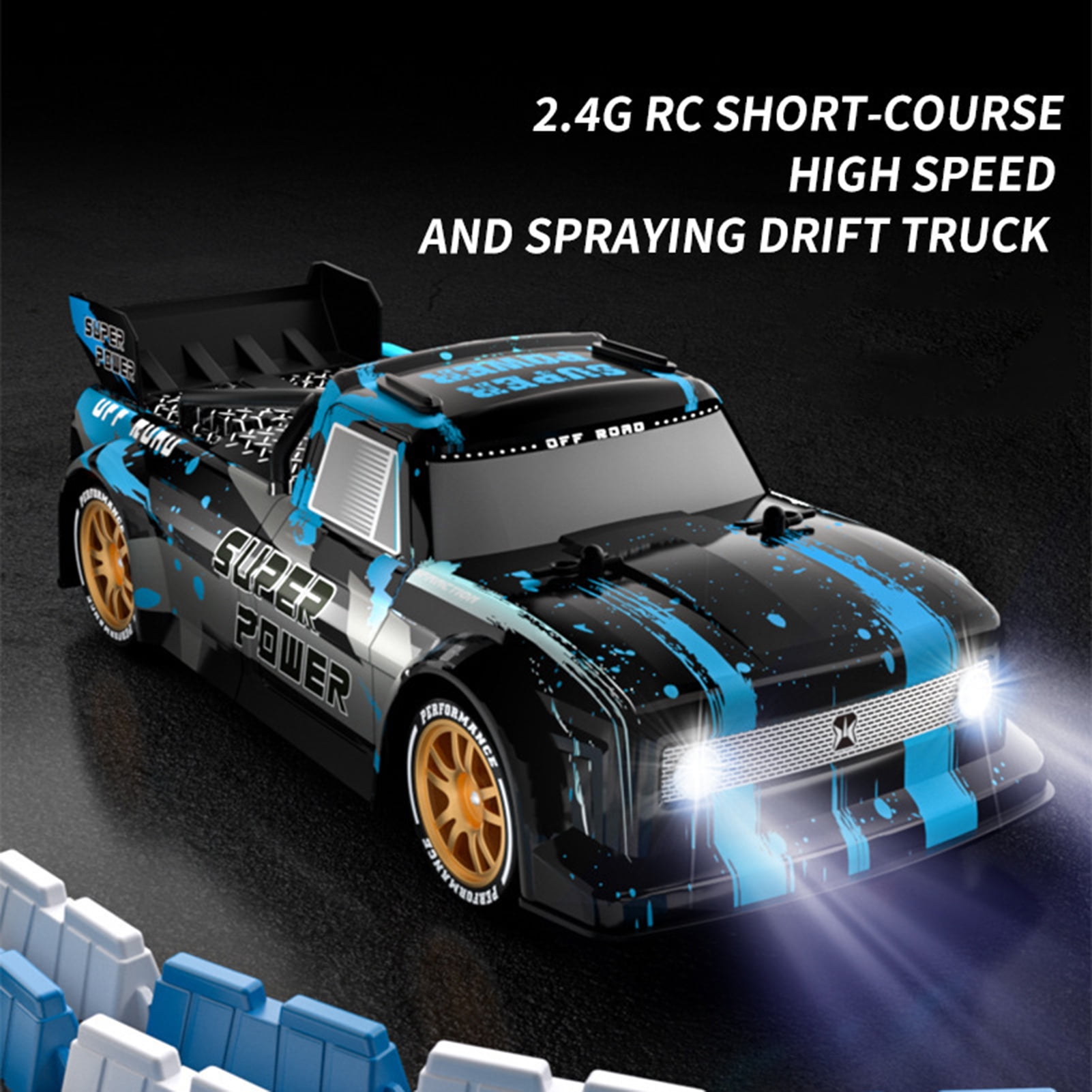 Sioweci 2.4GHz Remote Control Pickup Truck with Spray Brushless Motor ...