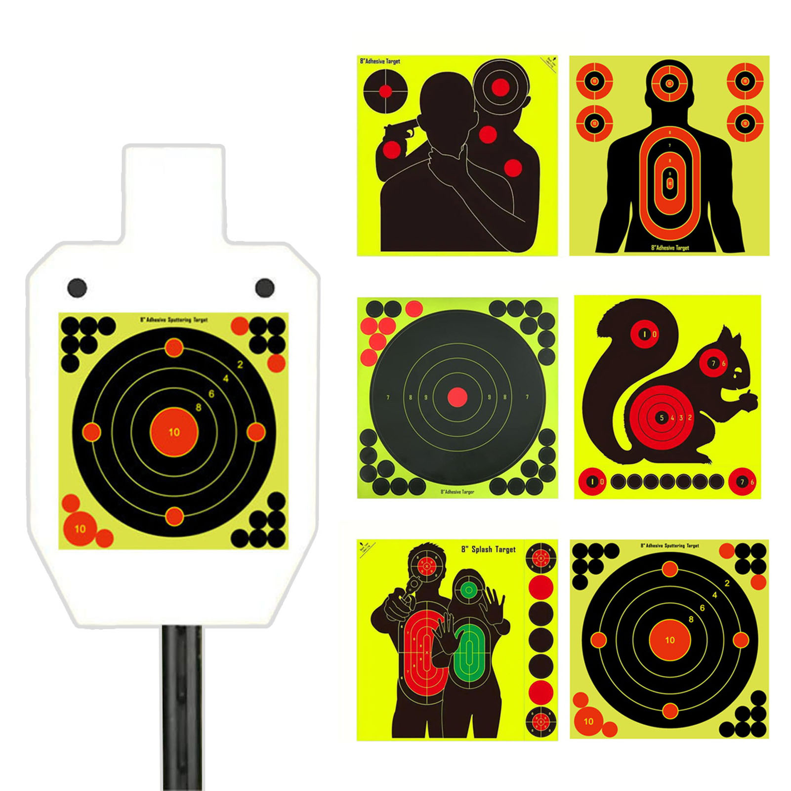 Sioweci 20 Sheets 8-Inch Target Paper Self-Adhesive Highly Visible ...