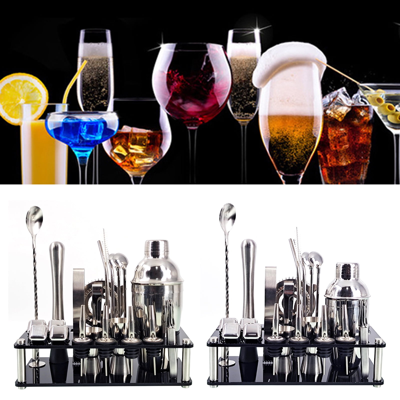 Sioweci 23Pcs/Set Bartender Kit Professional Versatility Stainless ...
