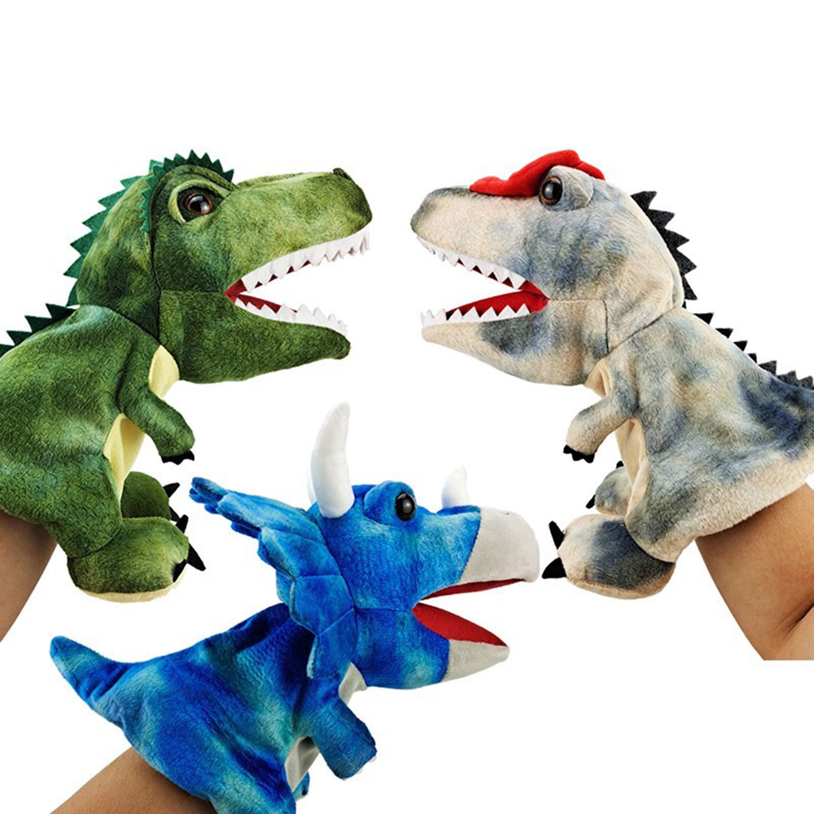 Sioweci 25cm Dinosaur Hand Puppet Cute Tyrannosaurus-Rex Stegosaurus ...