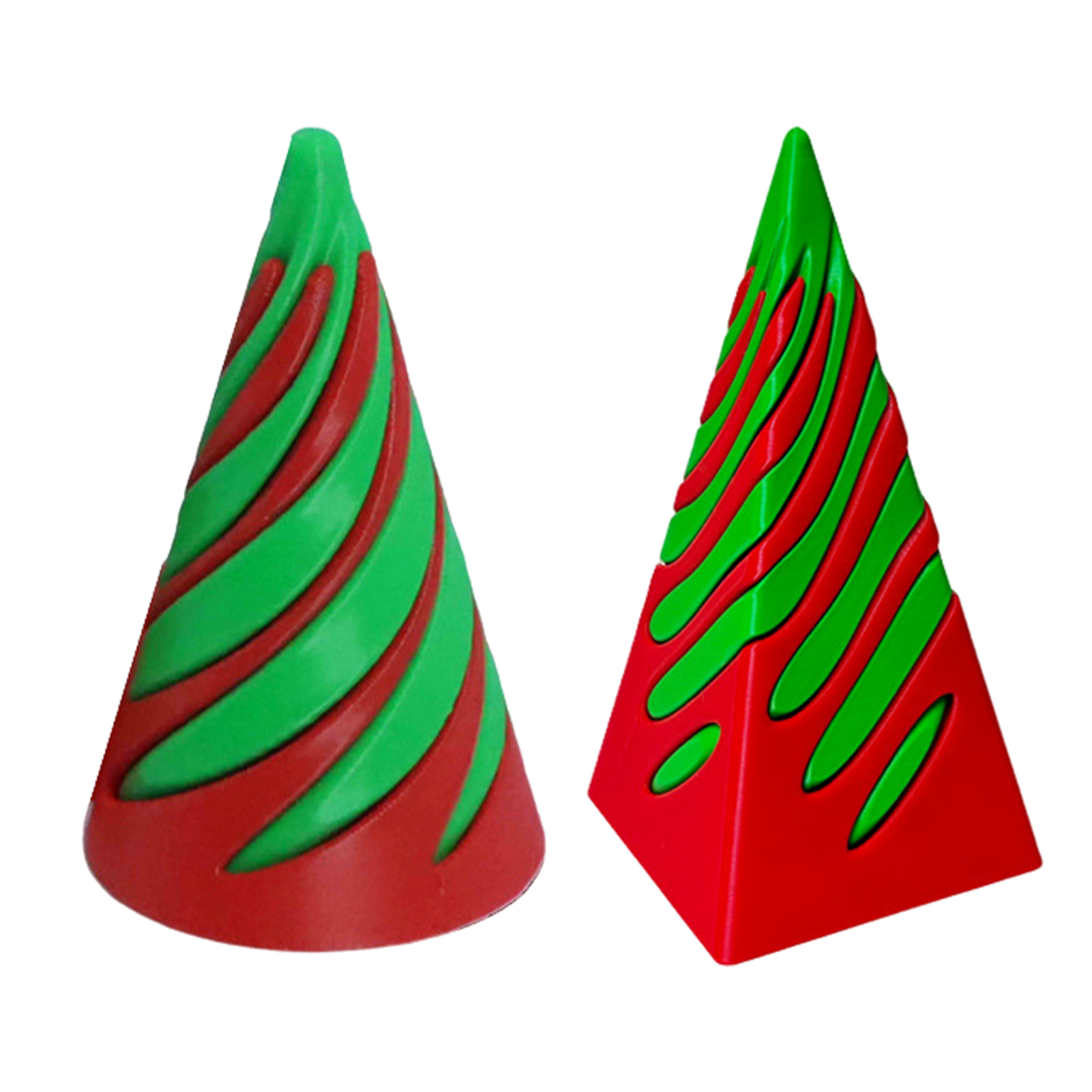 Sioweci 2Pcs 3D Printed Spiral Cone Toy Impossible Pyramid Passthrough ...
