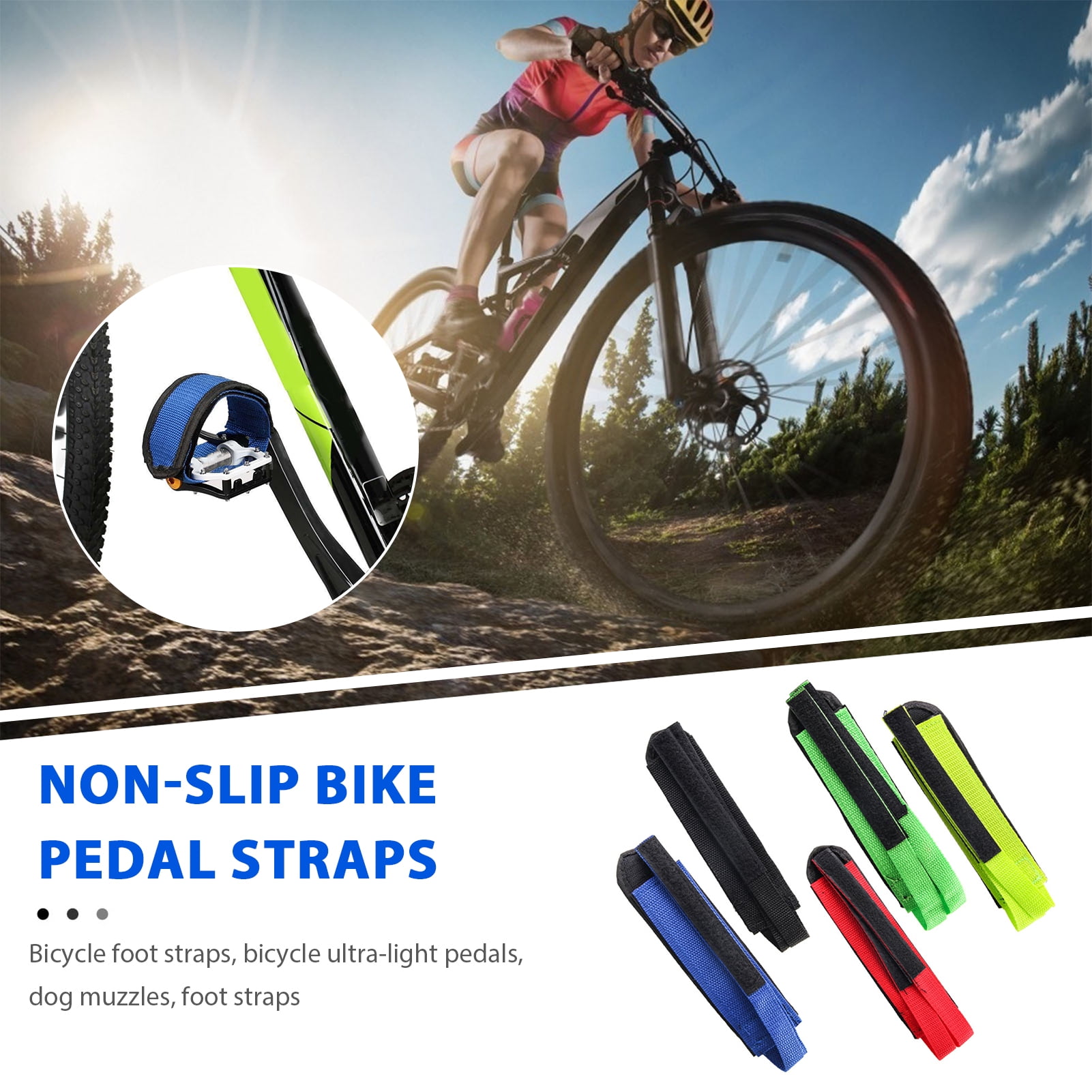 Sioweci 2Pcs Bike Pedal Straps with Fastener Tape Wear Resistant Ultra ...