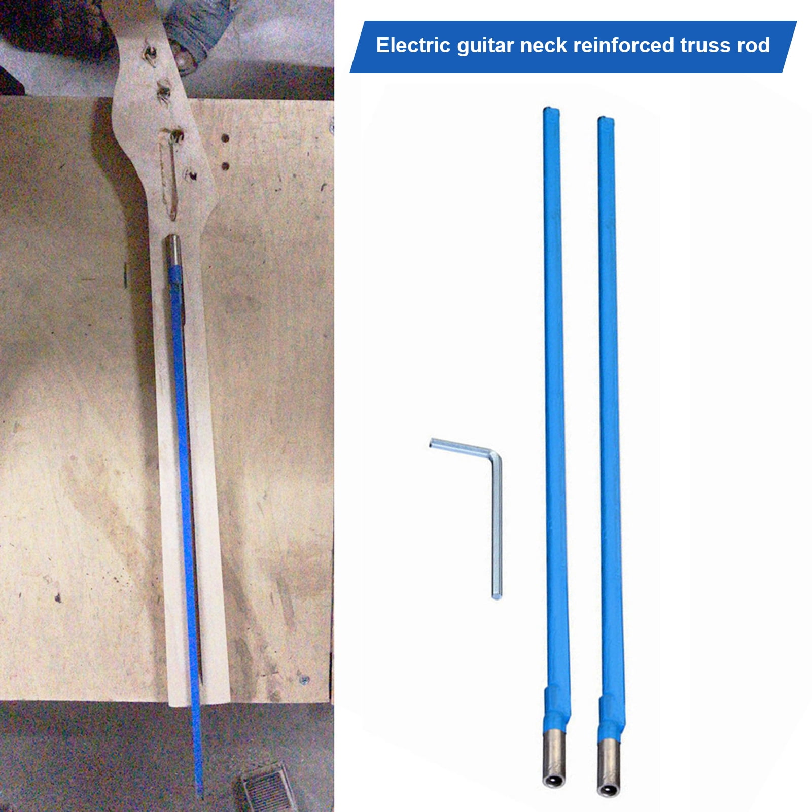 Sioweci 2Pcs Guitar Truss Rod High Strength Neck Repair Metal 420mm Two ...