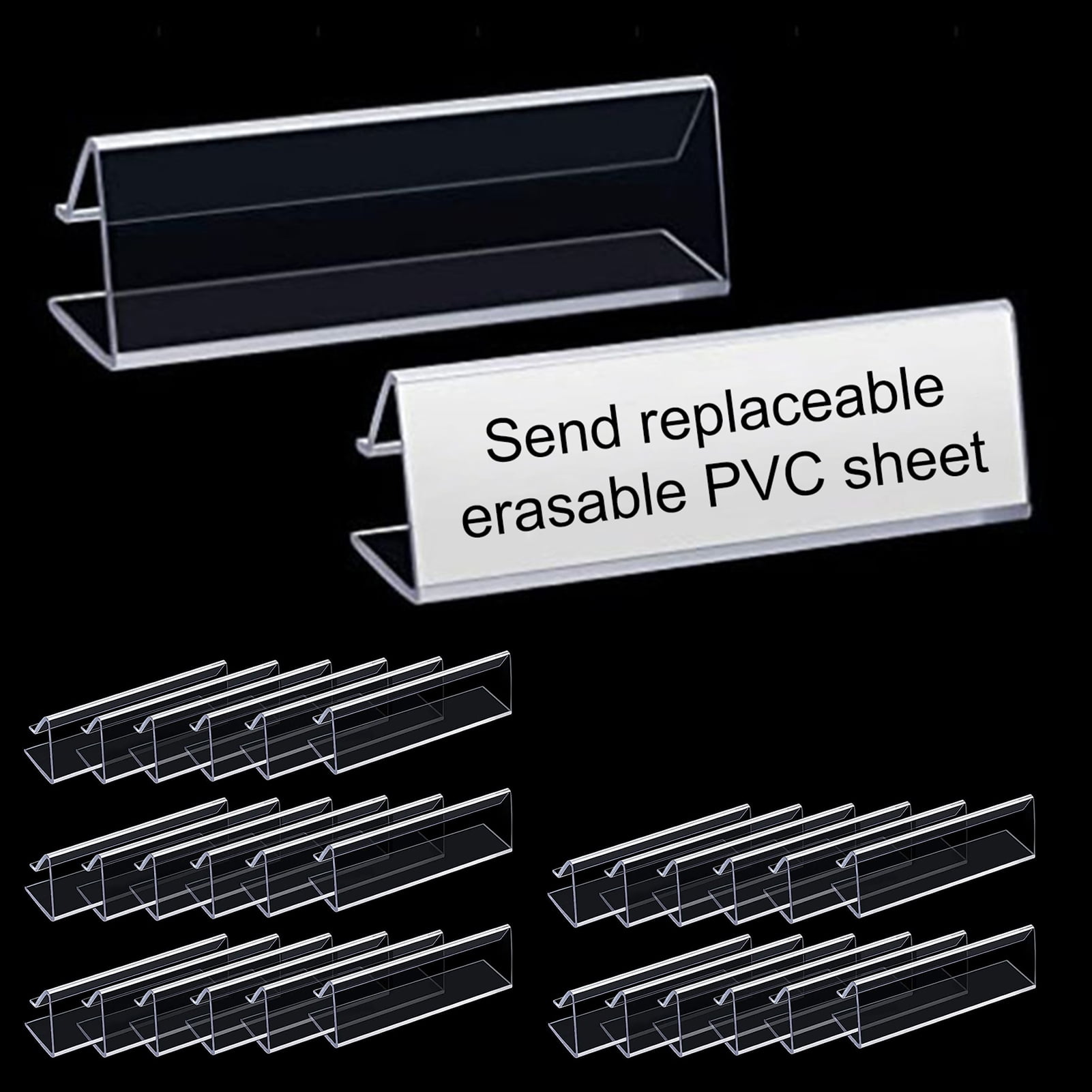 Sioweci 30-Pack Label Holders Wire Shelves Transparent Ticket Price Tag ...