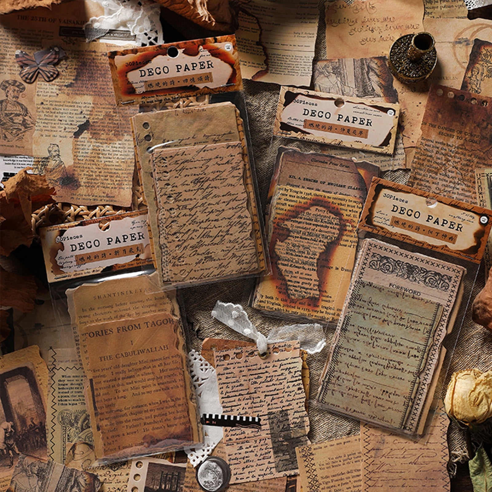 Sioweci 30Pcs Hand Account Paper Various Burning Poems Literary Series ...