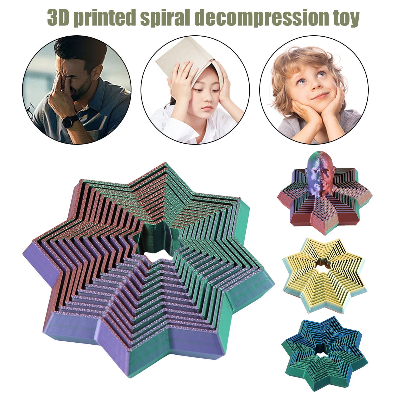 Sioweci 3D Printed Fidget Retractable Tower 10/12 Layers Anxiety Stress ...