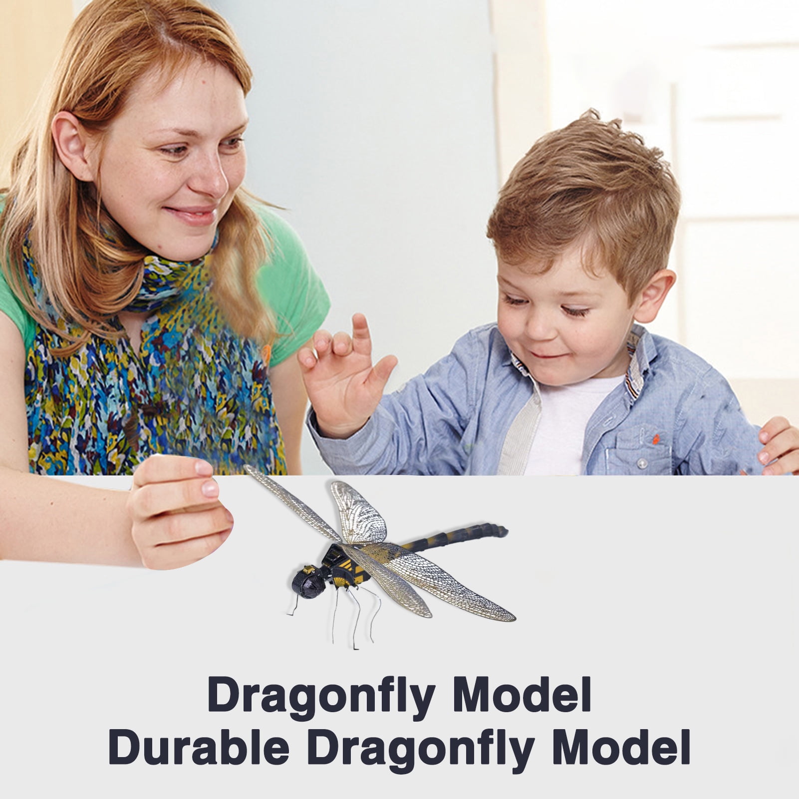 Sioweci 3D Simulation Dragonfly Figurines DIY Assembly Metal Dragonfly ...