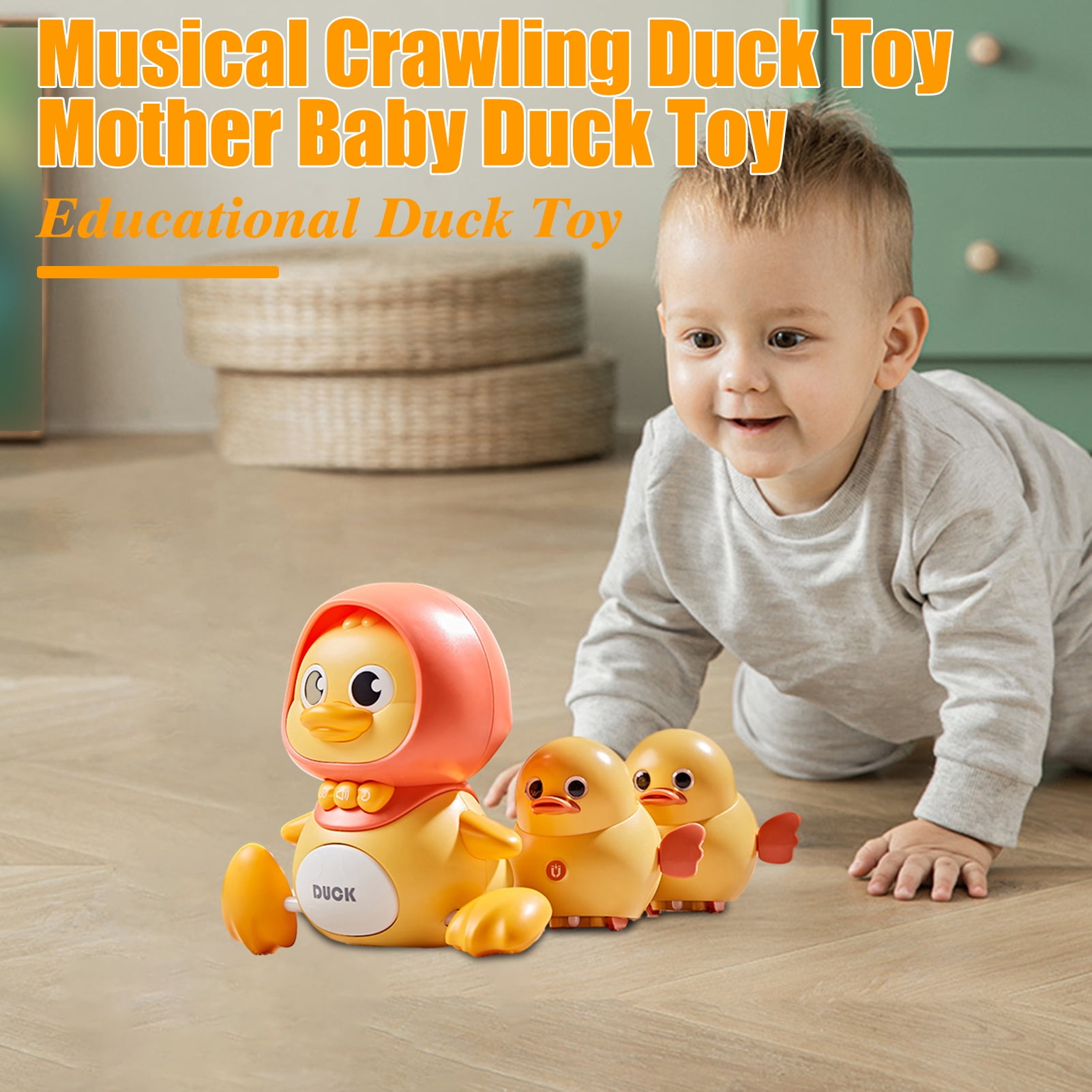 Sioweci 3Pcs/Set Kids Electric Duck Toy Light-Up Mother Baby Duck Toy ...