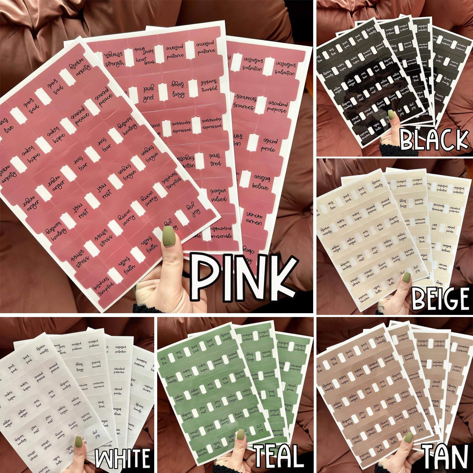 Sioweci 4 Sheets/Set Prayer Bible Tab Self-adhesive Bible Sticky Index ...