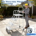 Sioweci 4-Step Rolling Ladder,Mobile Step Stool, Steel Safety Ladder ...