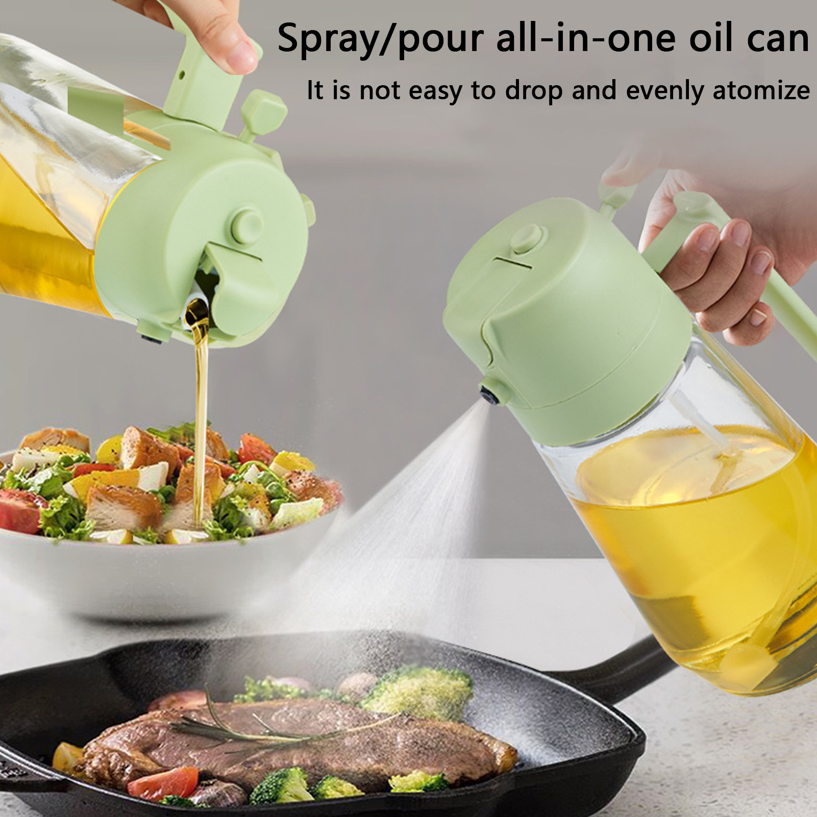 Sioweci 470 ML 2-In-1 Oil Sprayer Bottle Uniform Atomization Oil ...