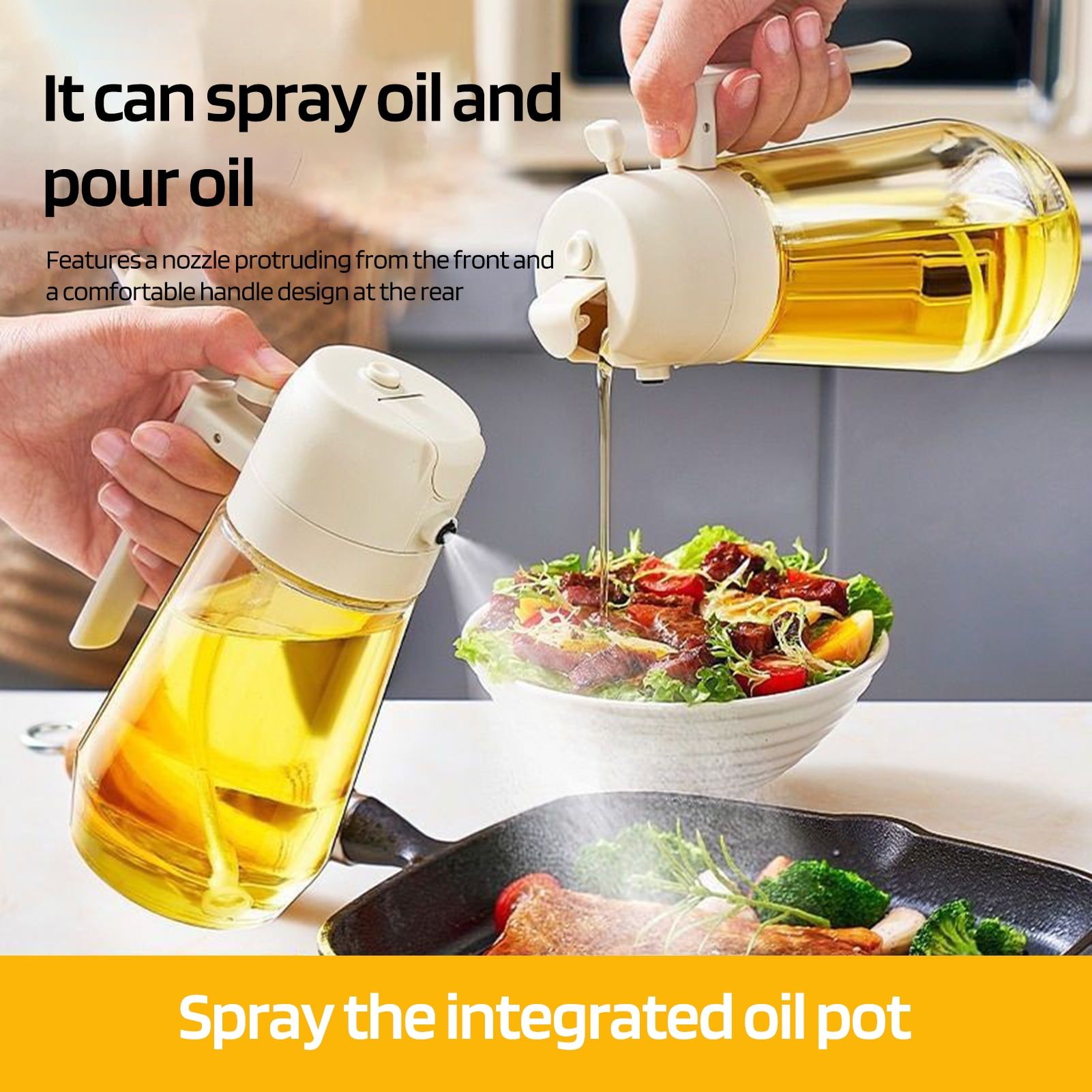 Sioweci 470ML Oil Sprayer Refillable Heat Resistant Cooking Grilling Baking Frying Salad BBQ ...