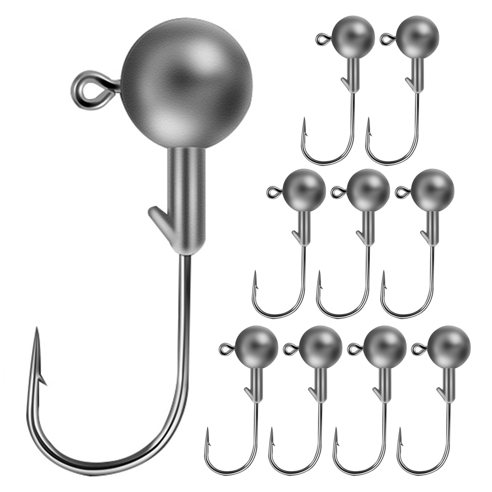 Sioweci 5/10Pcs 3.5/5/7/10/14/20G Round Jig Head Fishhook Heavy Duty ...