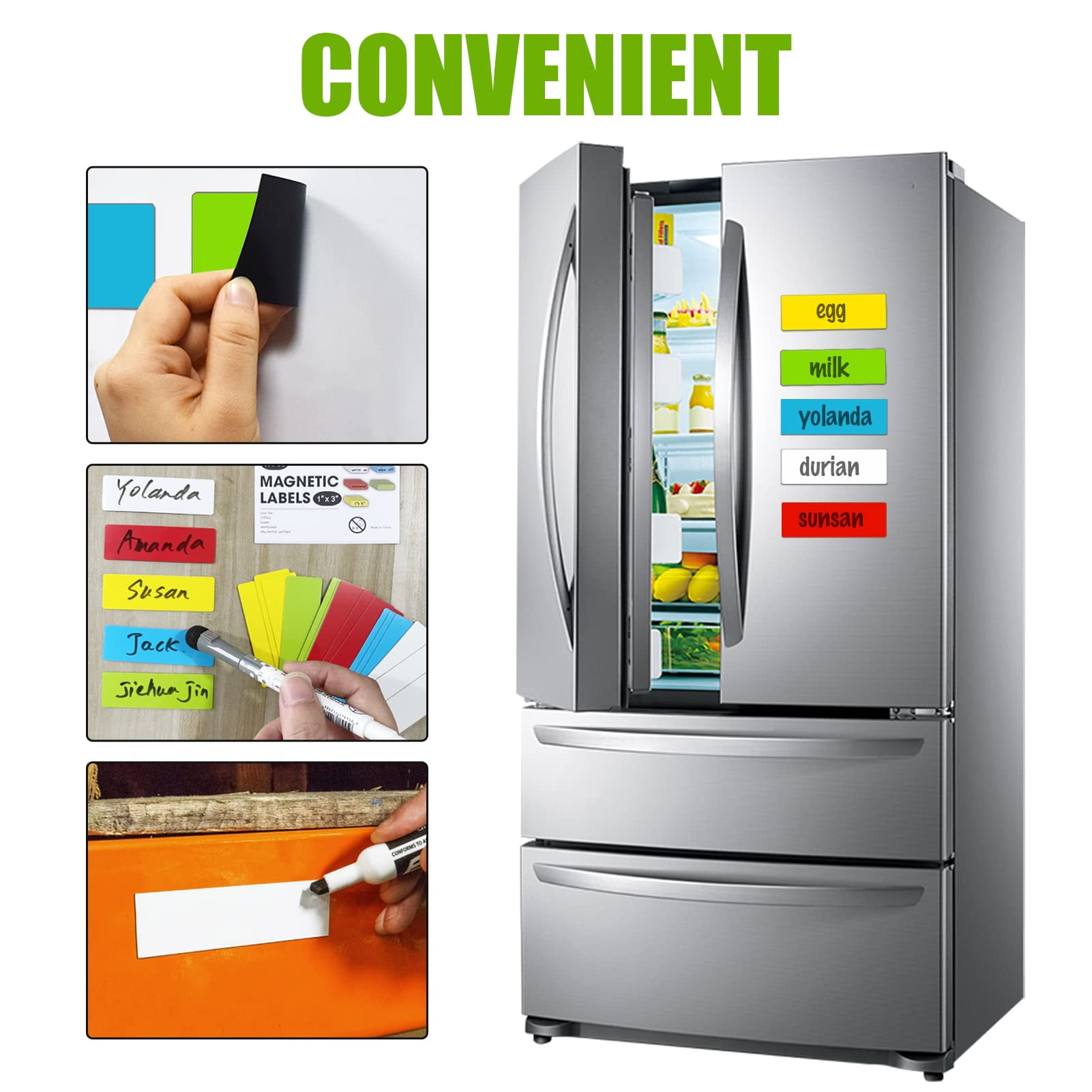 Sioweci 54/72Pcs Magnetic Dry Erase Labels Waterproof Reusable Writable ...