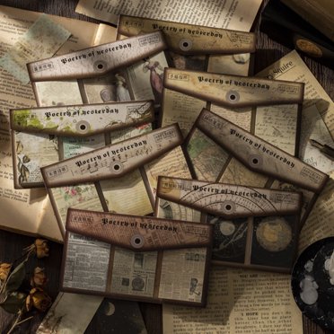 Temacd 60Pcs Hand Account Papers Retro Material Cut Tear Decorate with ...