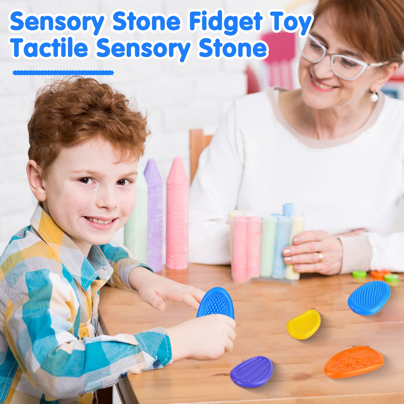 Crash Pads For Kids Sensory 6-Pack Sensory Fidget Stones - Textured ...