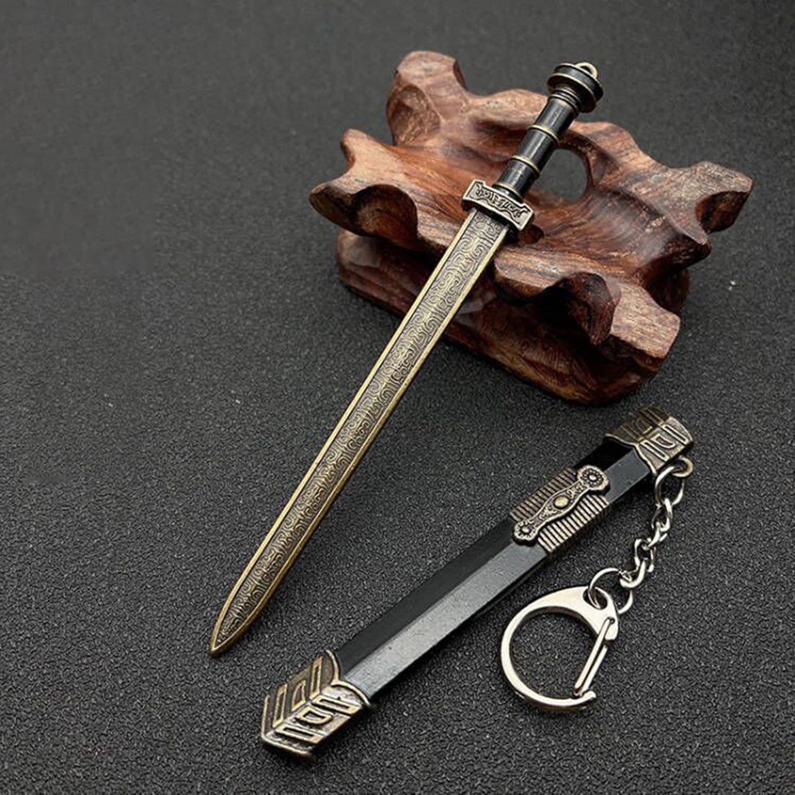 Sioweci 7Pcs Mini Key Chains for Men Ancient-Sword with Scabbard ...
