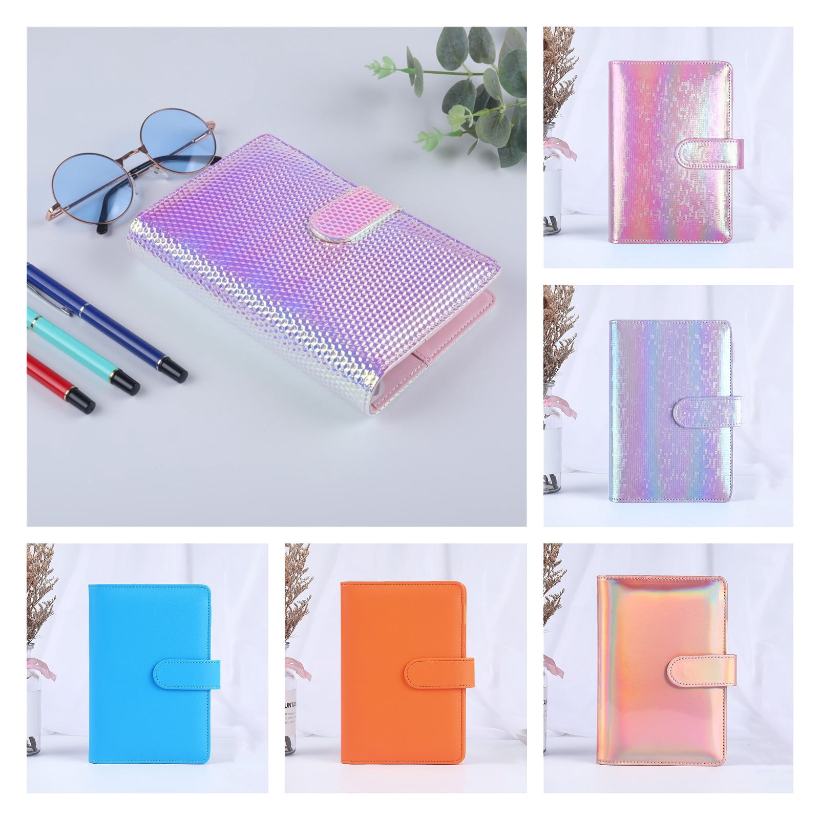 Sioweci A6 Notebook Binder Refillable 6 Ring Magnetic Buckle Faux ...